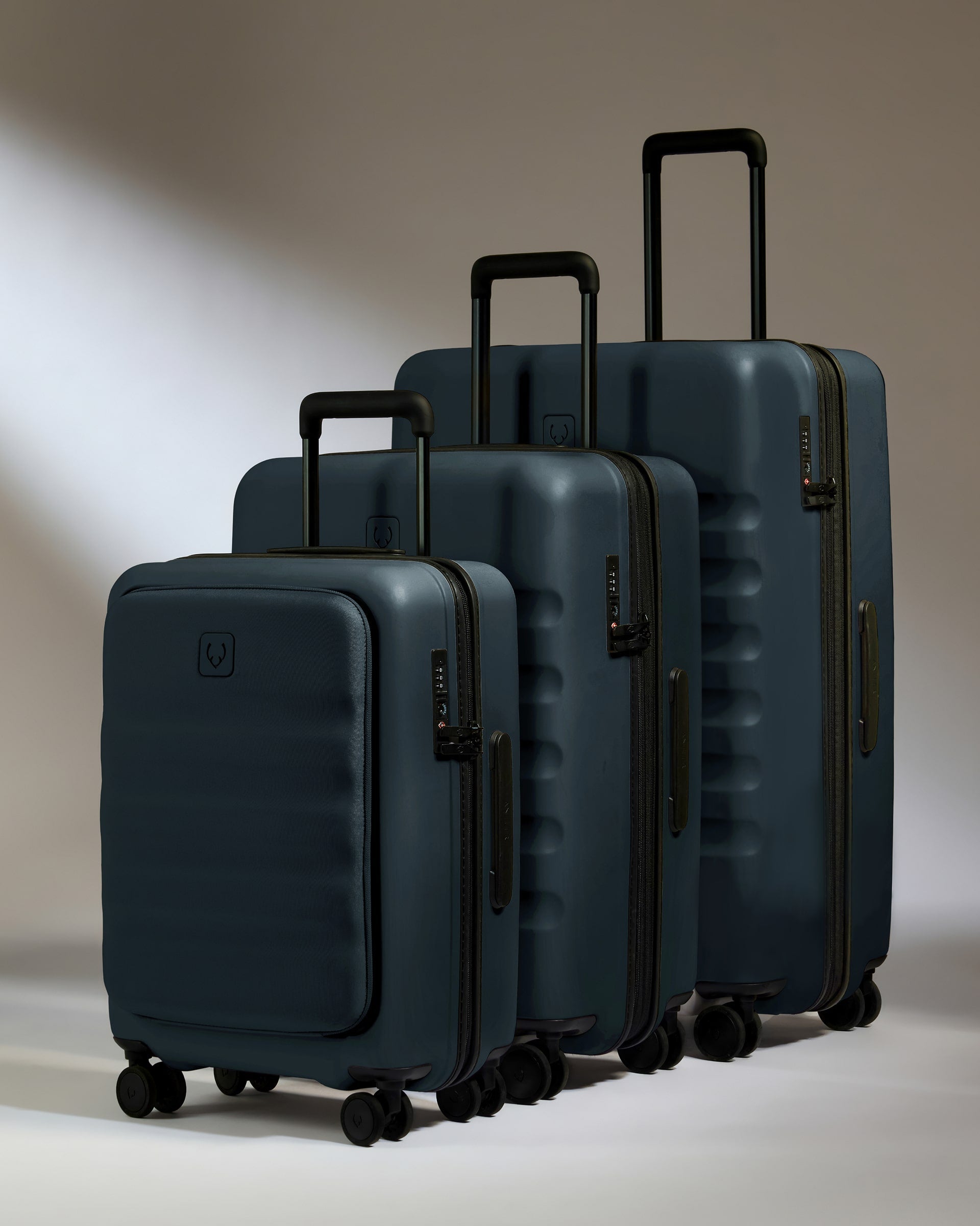 Carry-on with Pocket Luggage Set in Navy - Icon Stripe | Lightweight ...