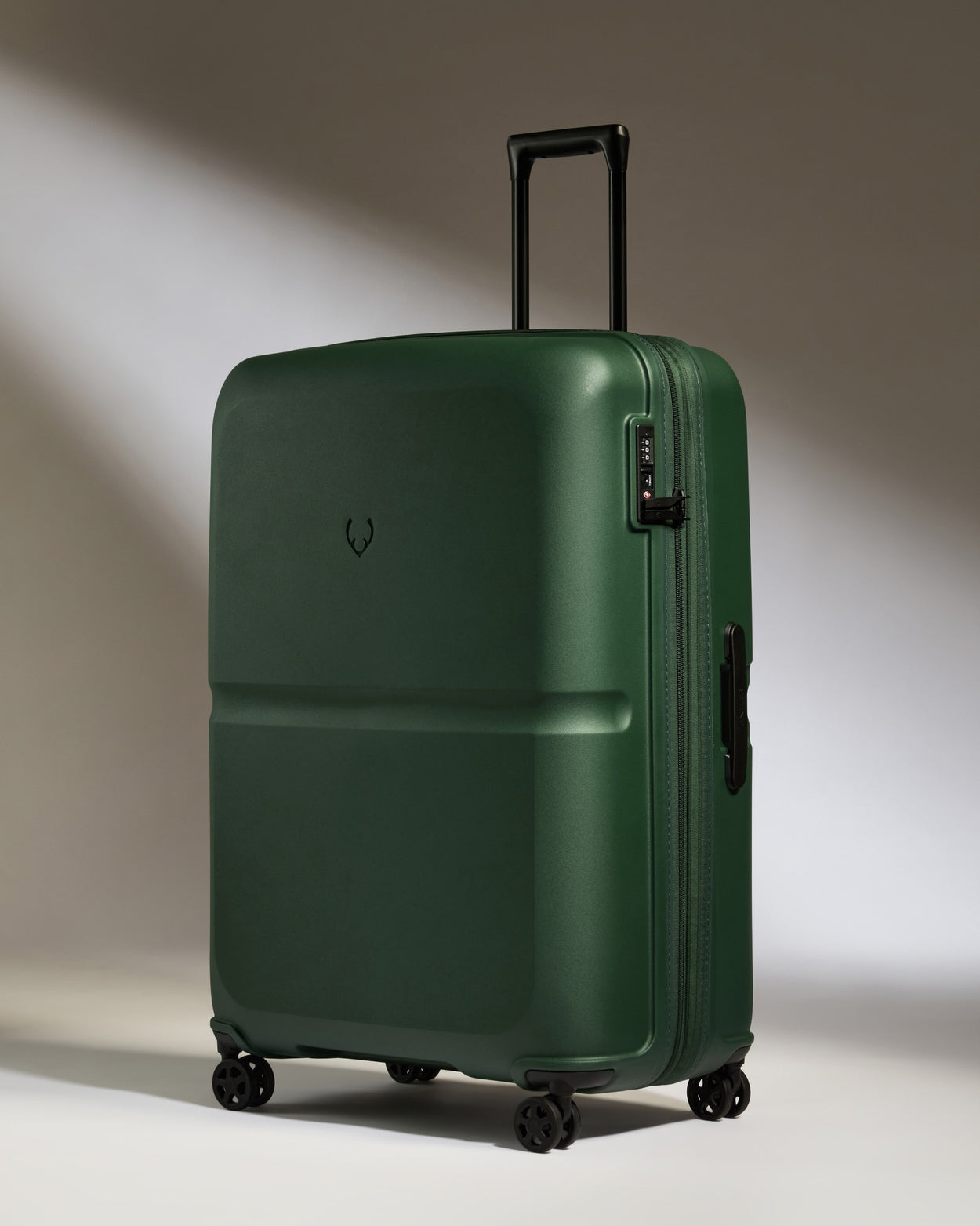 Large Suitcase in Green - Single Stripe | Checked Luggage & Large ...