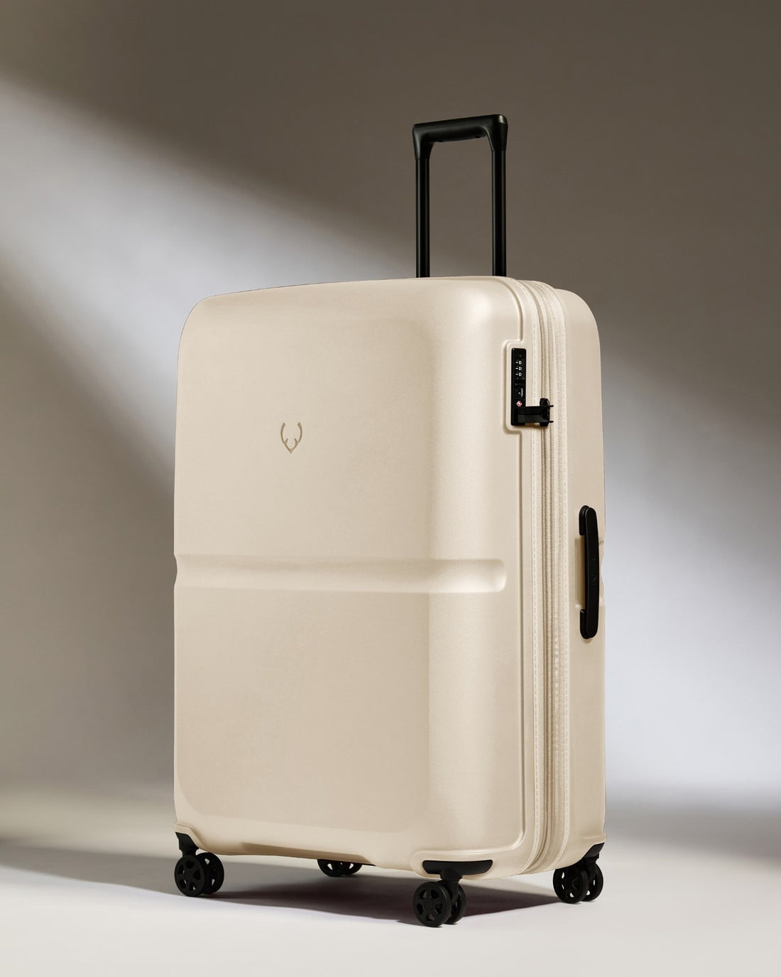 Large Suitcase in Beige - Single Stripe | Checked Luggage & Large ...