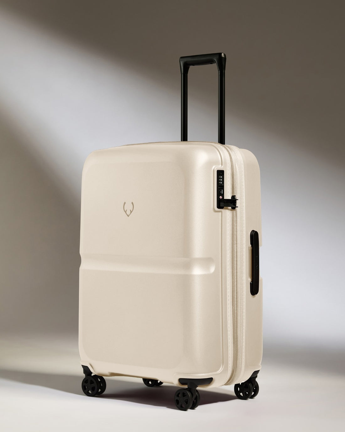 Medium Suitcase in Beige - Single Stripe | Lightweight Hardshell ...