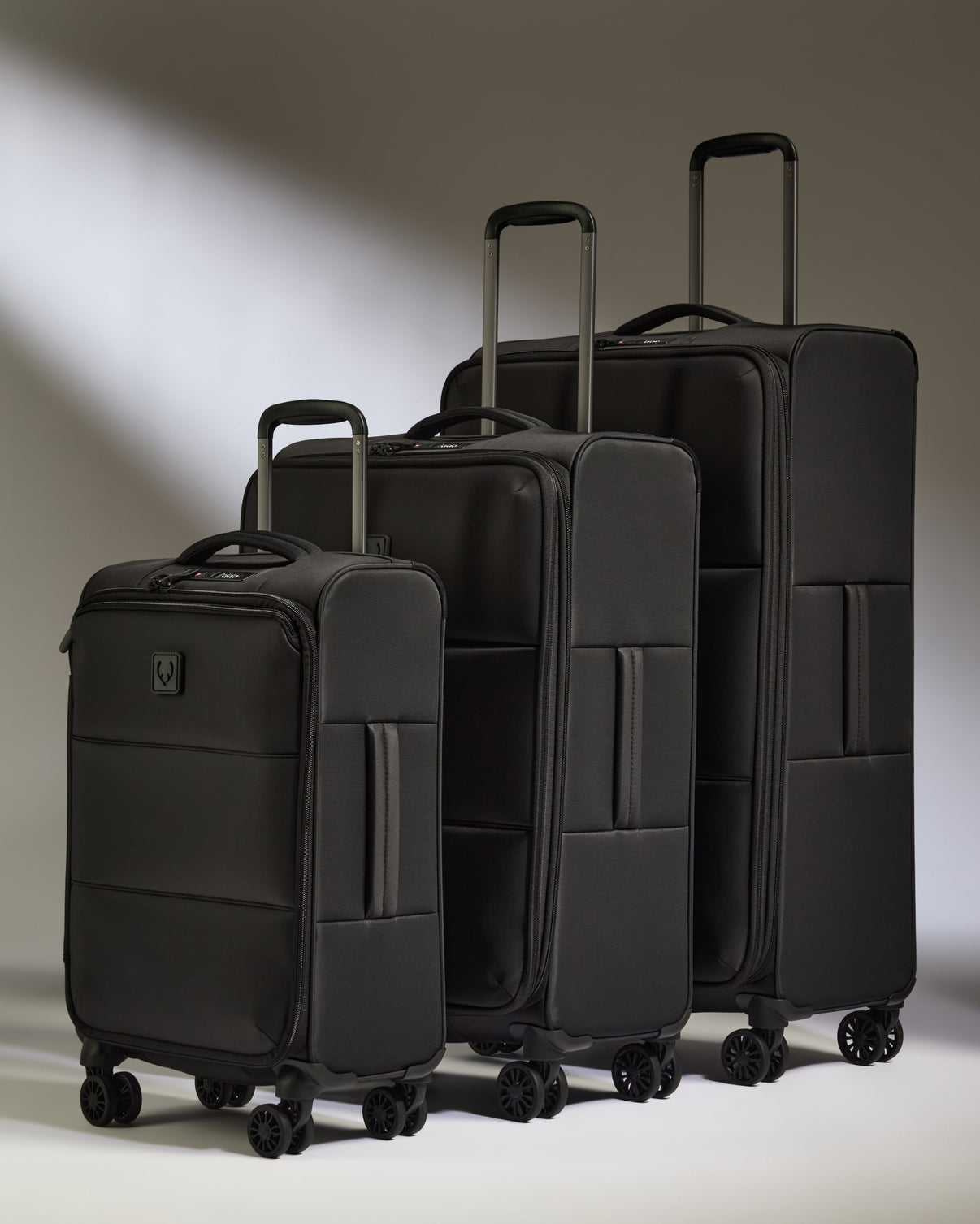 Lightest Expandable Carry-on Luggage Set in Black - Soft Stripe | Soft ...