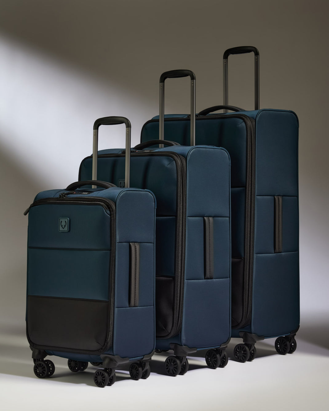Lightest Expandable Carry-on Luggage Set in Navy - Soft Stripe | Soft ...