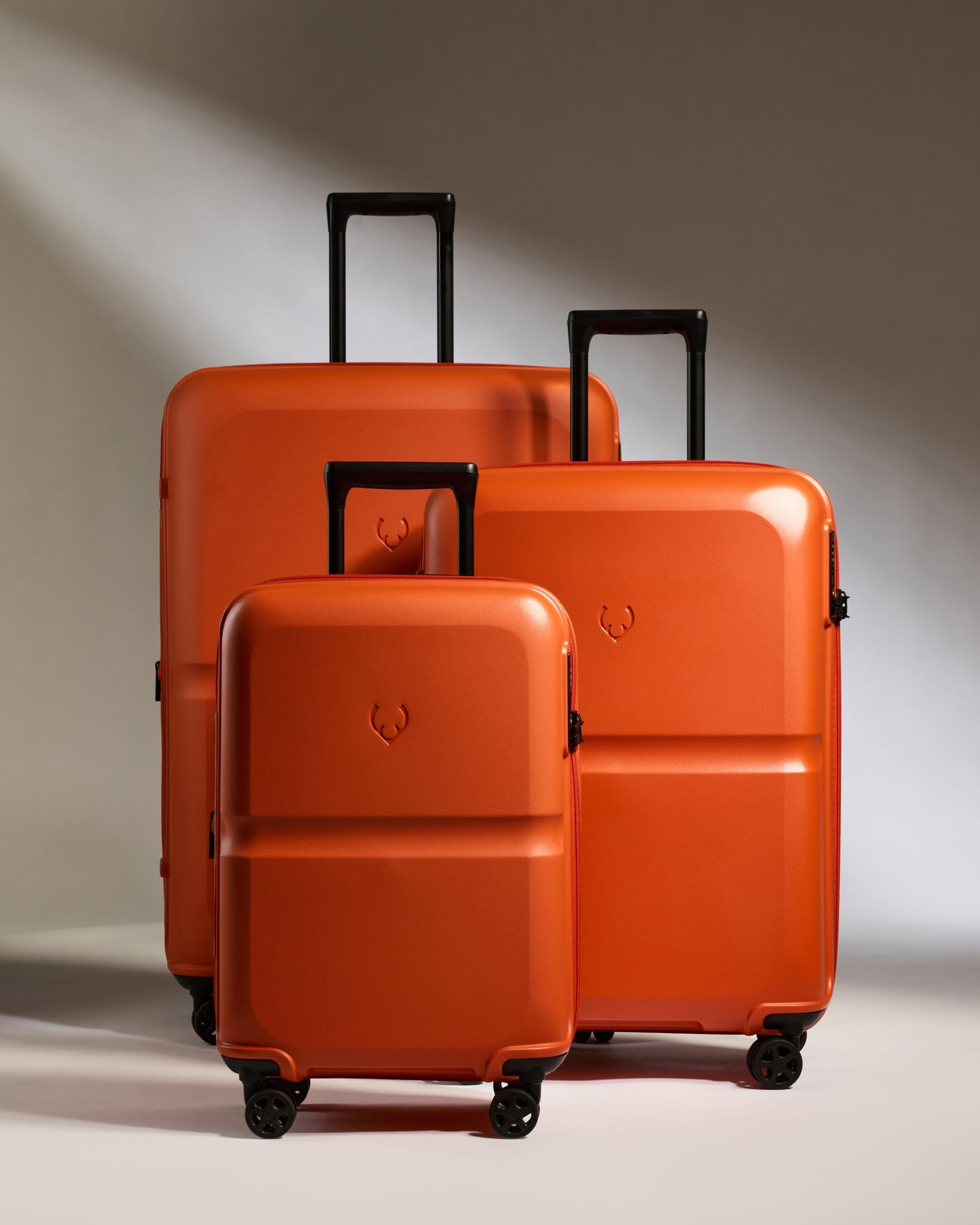 Expandable Carry-on Suitcase Set in Orange - Single Stripe | Checked ...