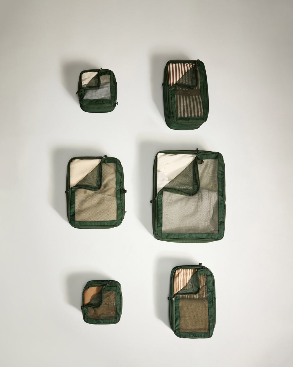 Packing Cubes in Green Set of 6 | Travel Accessories | Packing ...