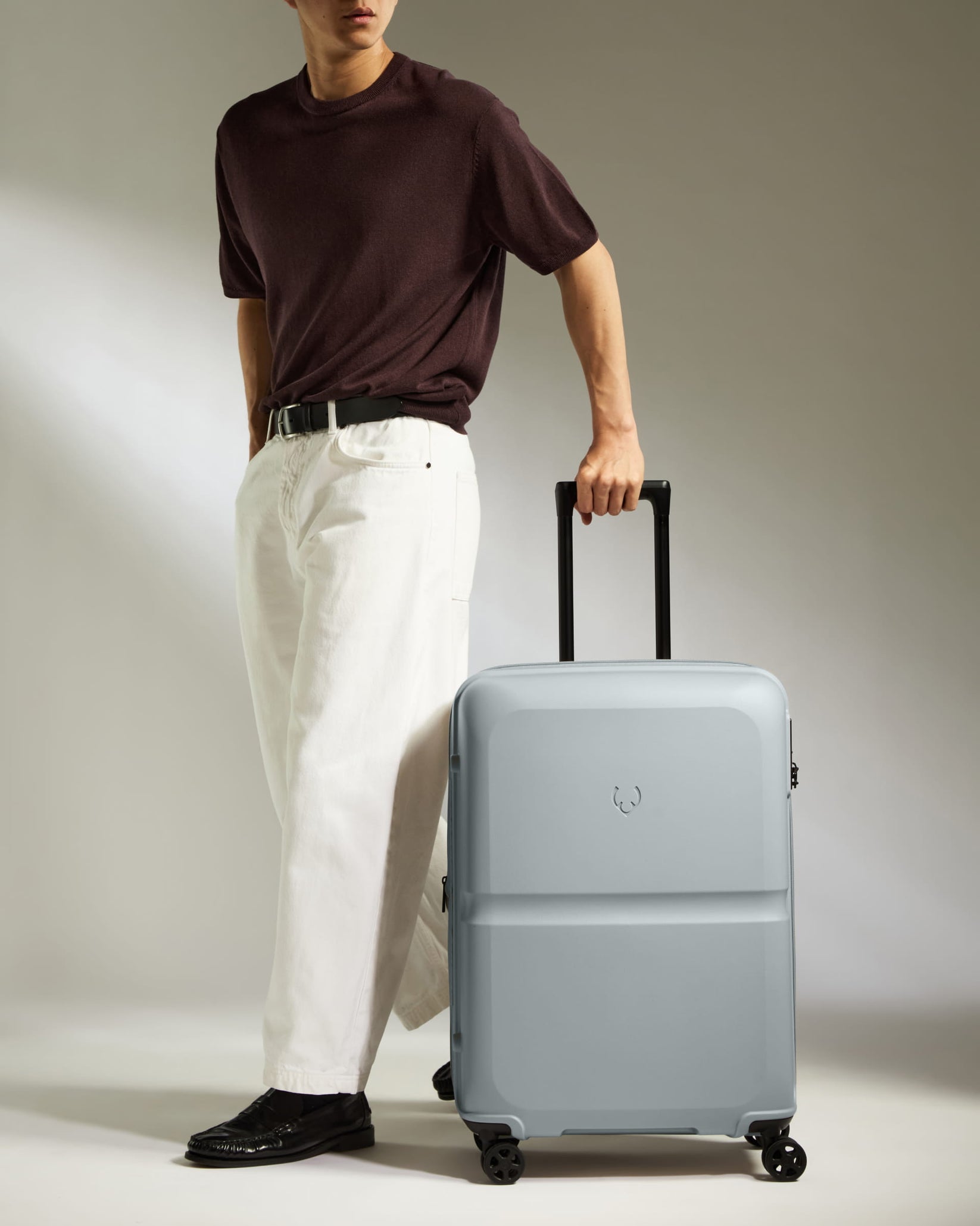 Medium Suitcase in Blue - Single Stripe | Check Luggage – Antler ...