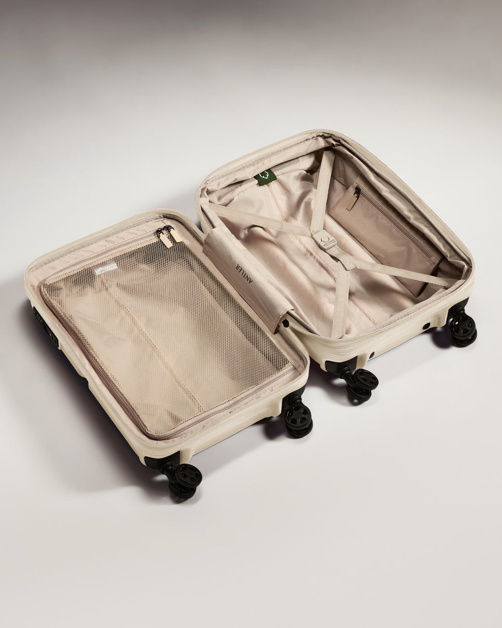 Expandable Carry-on Luggage in Beige - Single Stripe | Lightweight ...